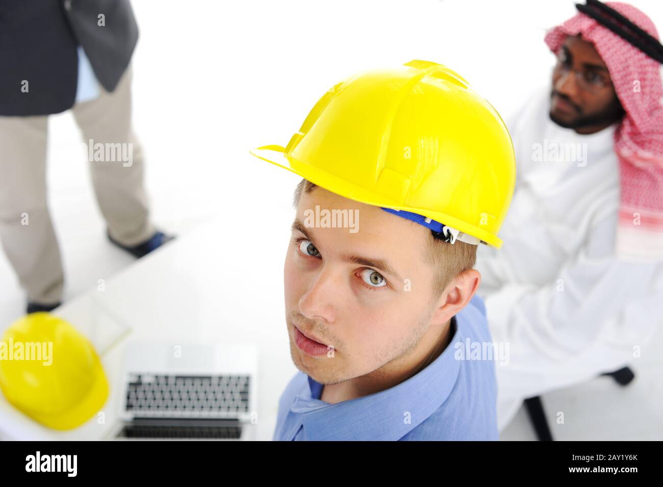 Multicultural group of engineers architects planning for new project ...