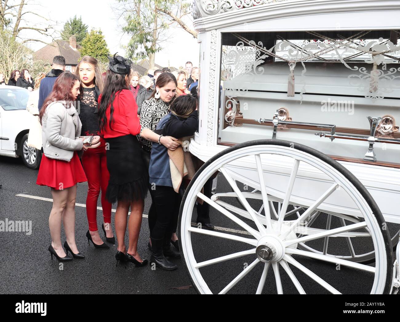 Mourners approach funeral cortege hi-res stock photography and images ...