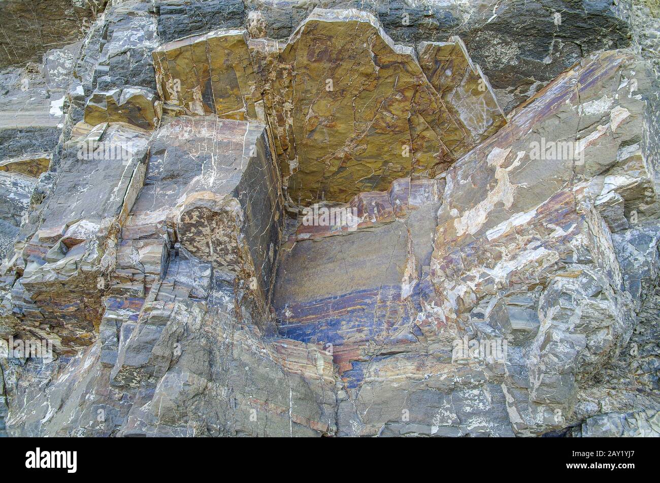 Color rock close up. Natural forms in stone structure. Background ...