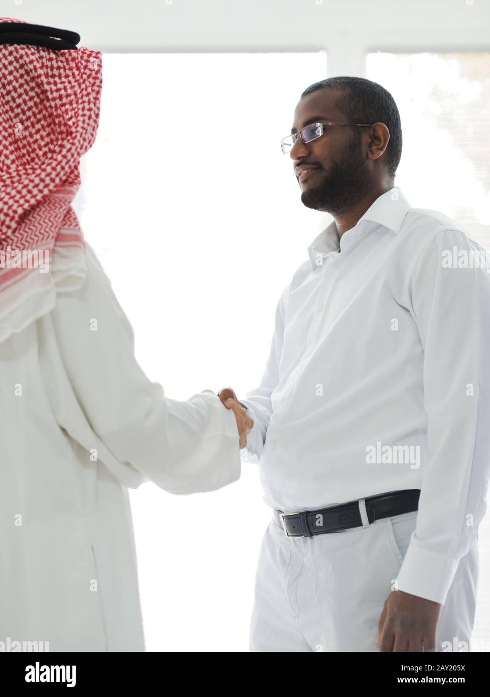 Arabic and African American business men Stock Photo - Alamy