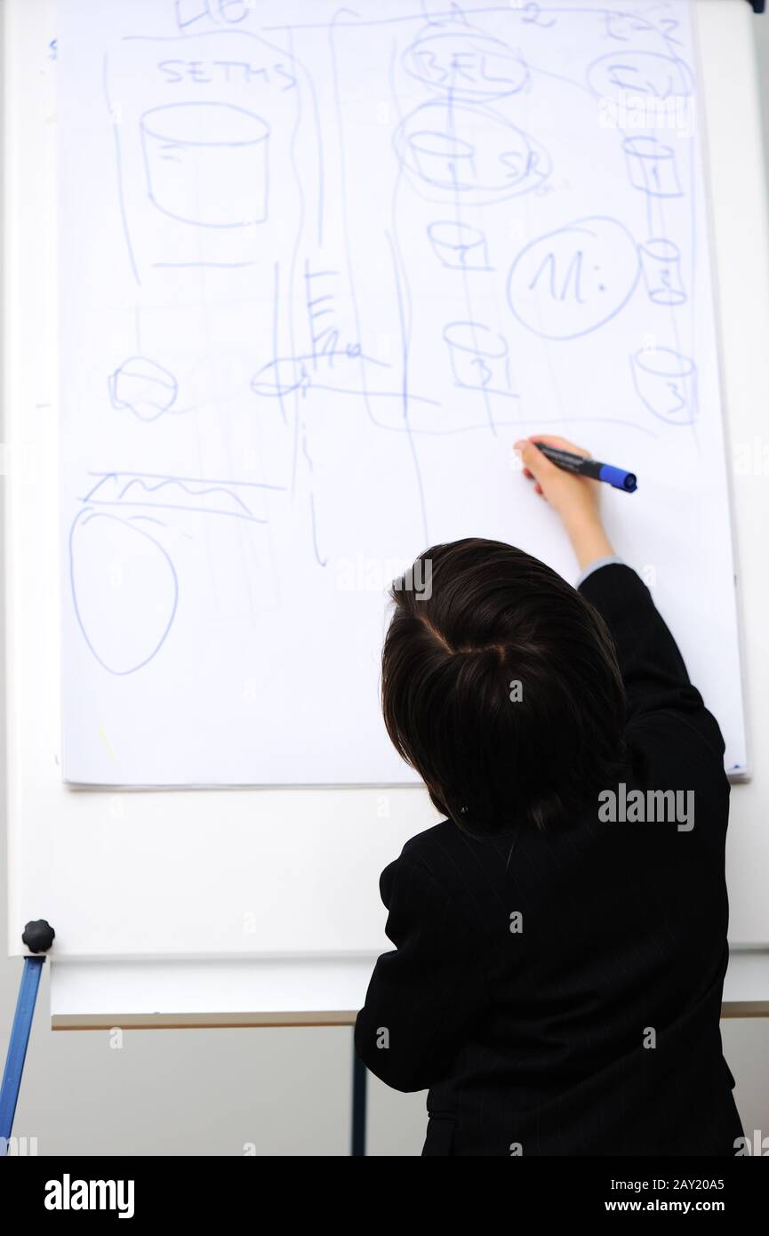 Genius boy making a presentation Stock Photo - Alamy