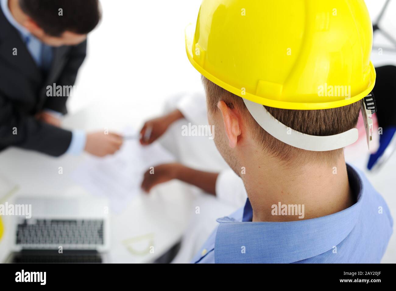 Multicultural group of engineers architects planning for new project ...