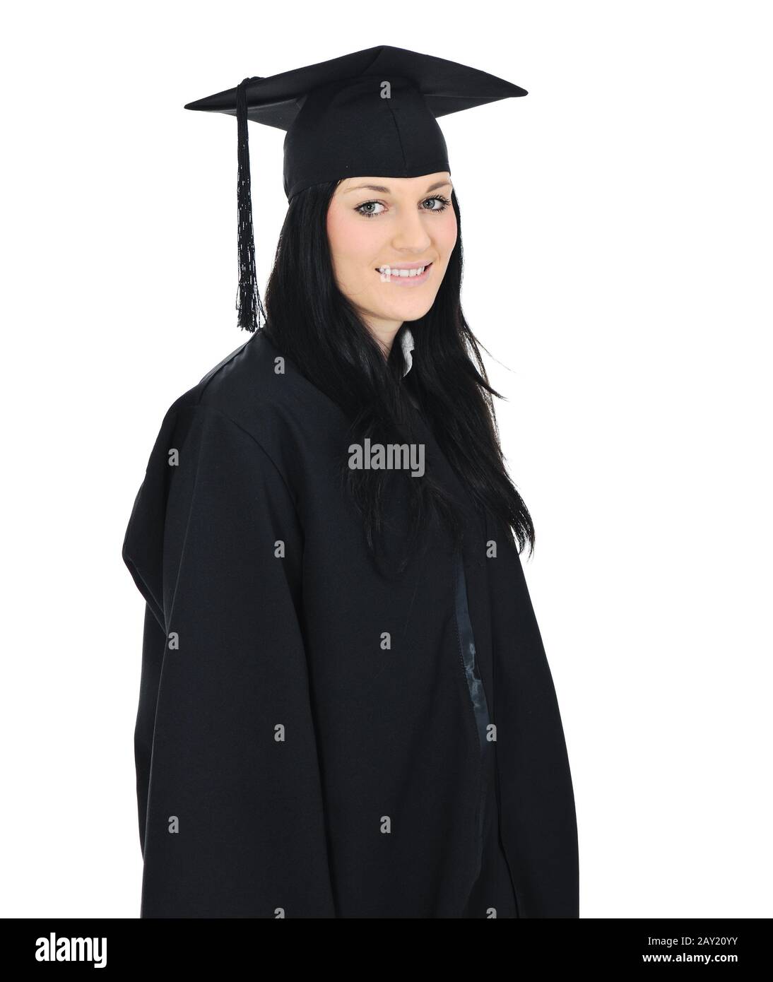 Student girl in an academic gown Stock Photo - Alamy