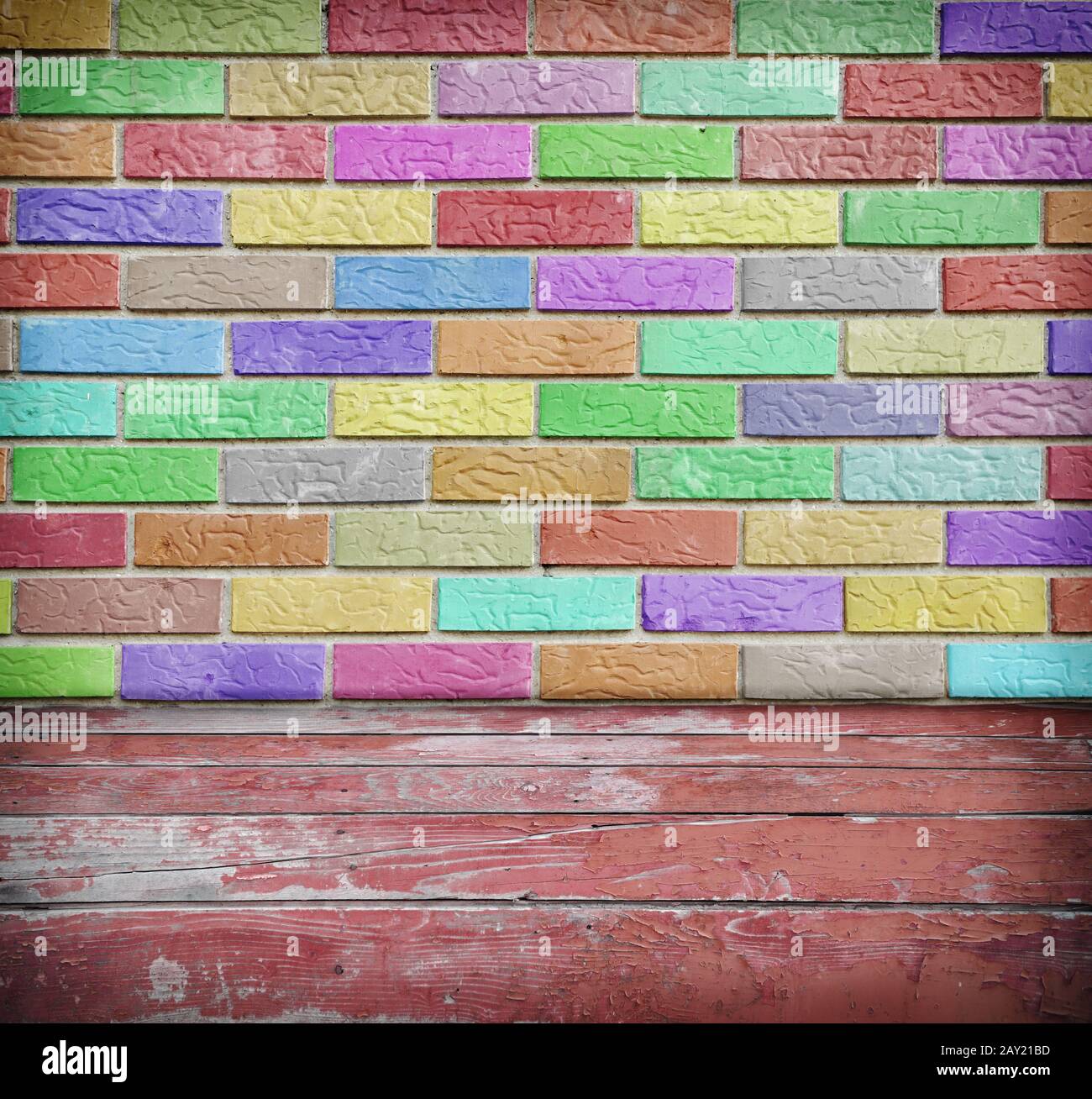 Colorful brick wall Stock Photo - Alamy
