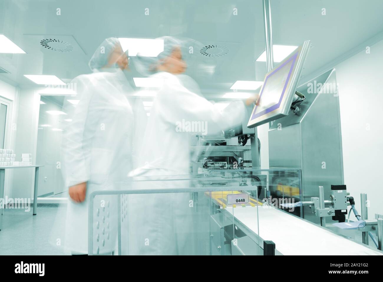Working people at production line in modern factory Stock Photo - Alamy