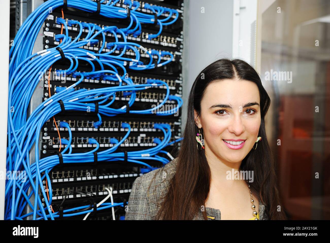 Female administrator at server room Stock Photo - Alamy