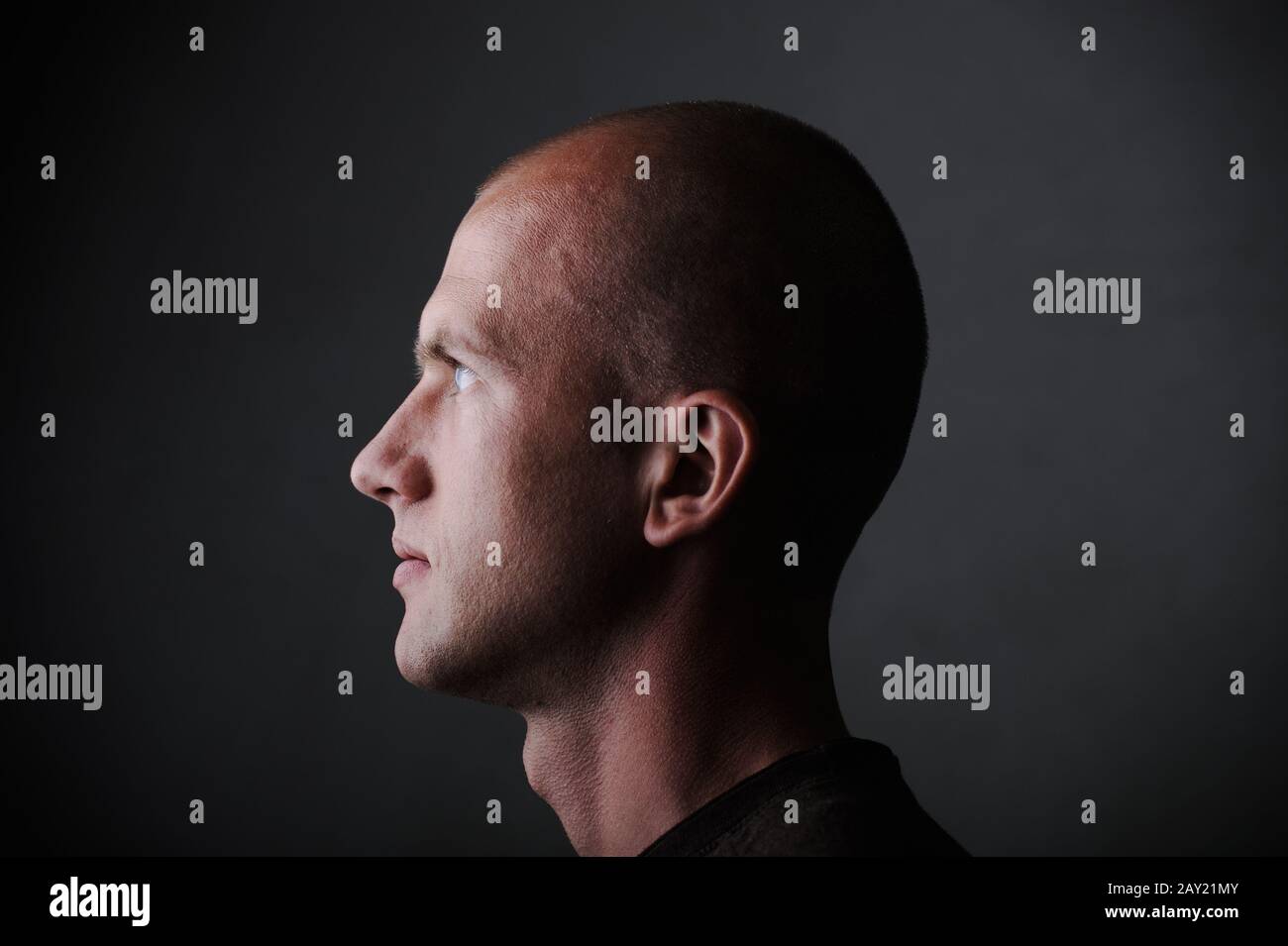 Black Bald Man Head Profile High Resolution Stock Photography and ...