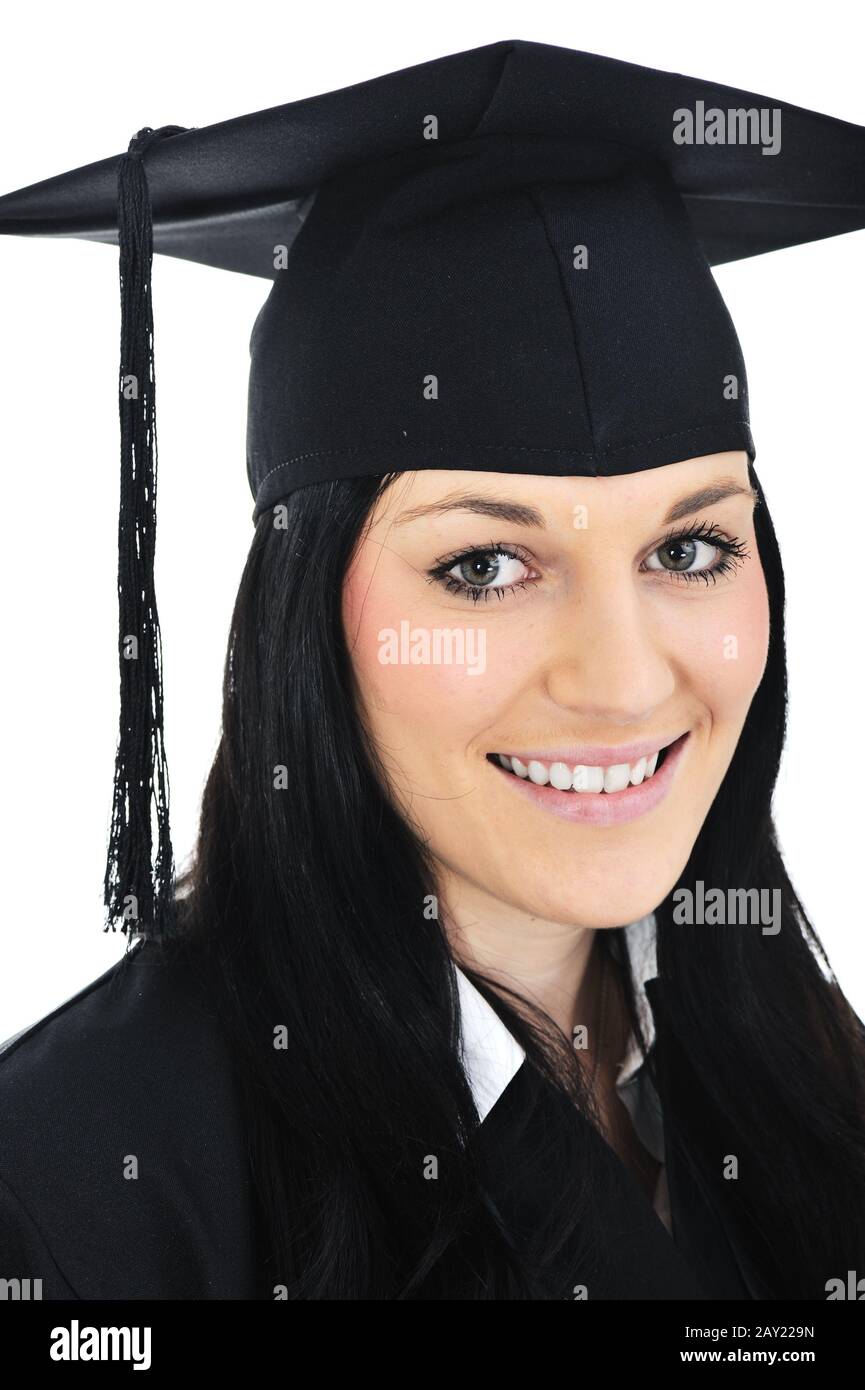 Student girl in an academic gown Stock Photo - Alamy