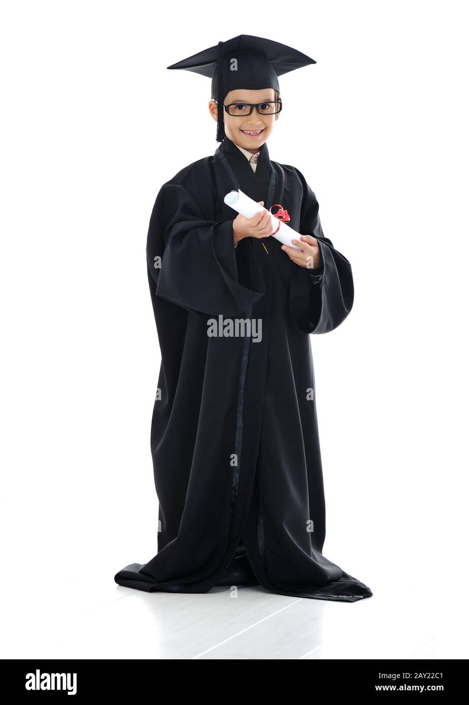 Diploma graduating little student kid Stock Photo - Alamy
