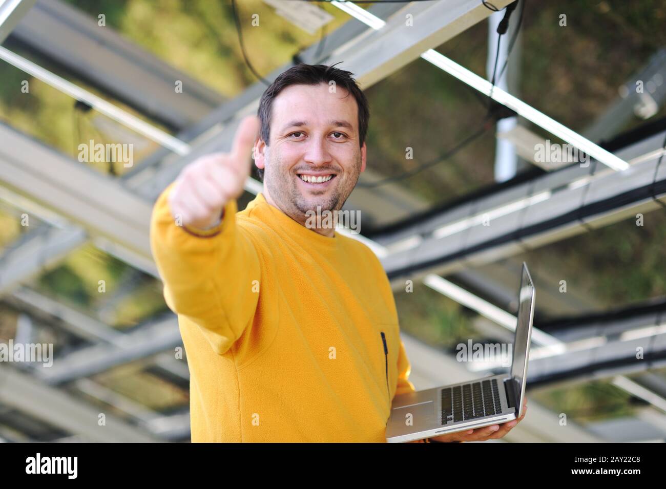Happy engineer working Stock Photo - Alamy
