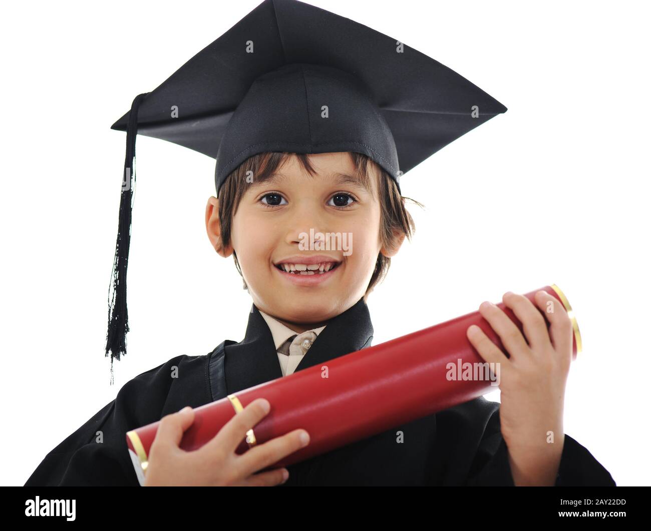 Diploma graduating little student kid Stock Photo - Alamy