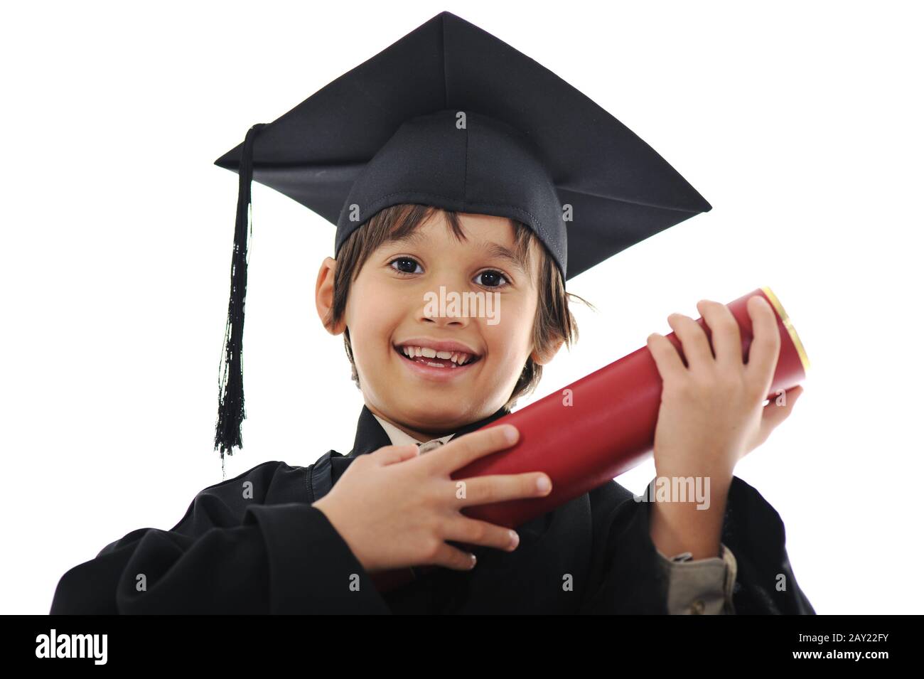 Diploma graduating little student kid Stock Photo - Alamy