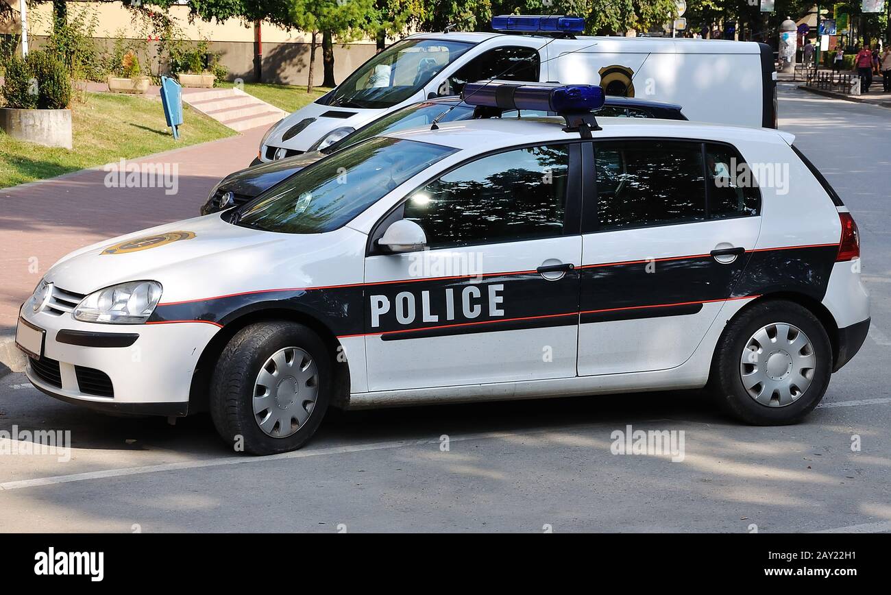 Police car outdoor on the street Stock Photo - Alamy