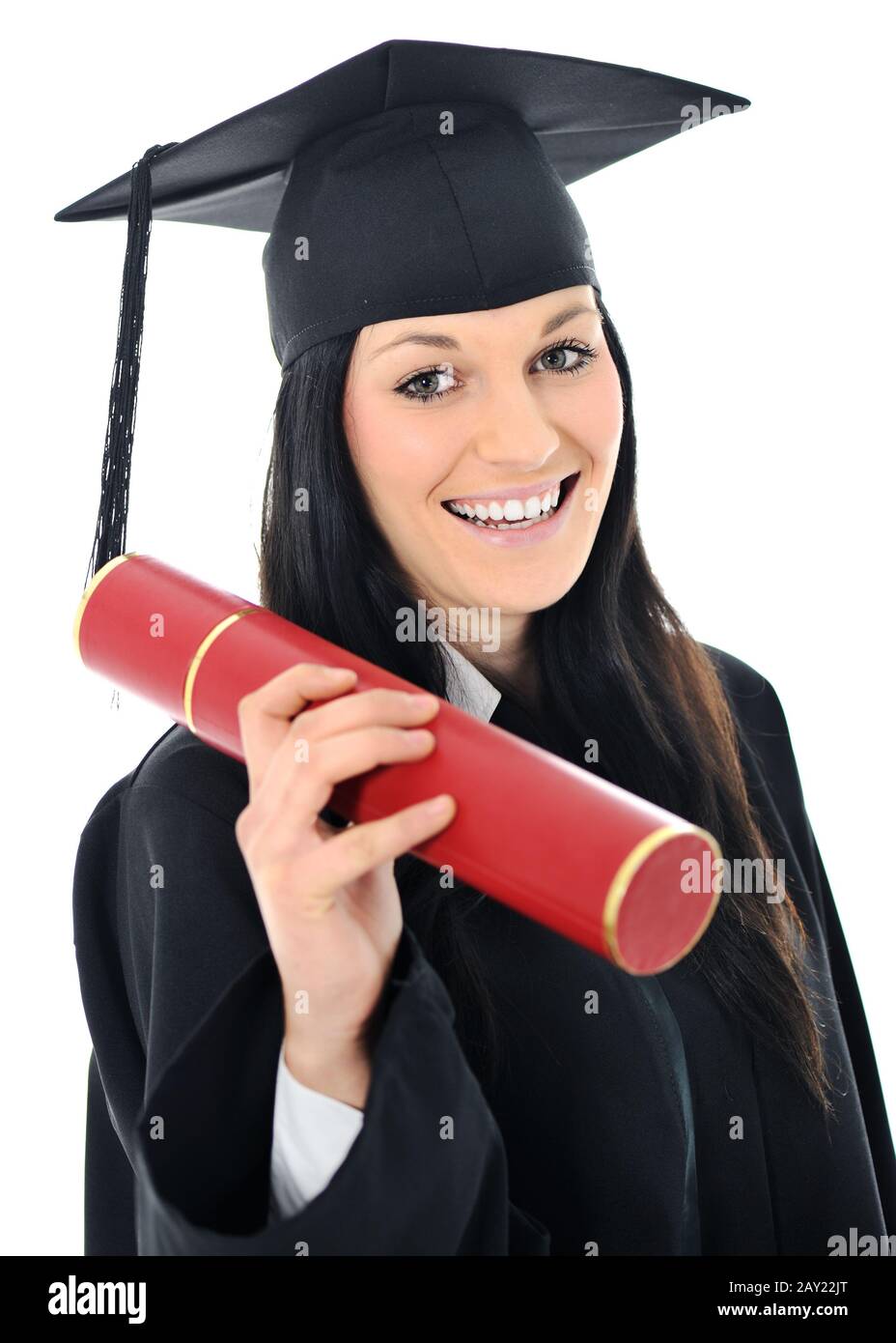 Student girl in an academic gown Stock Photo - Alamy