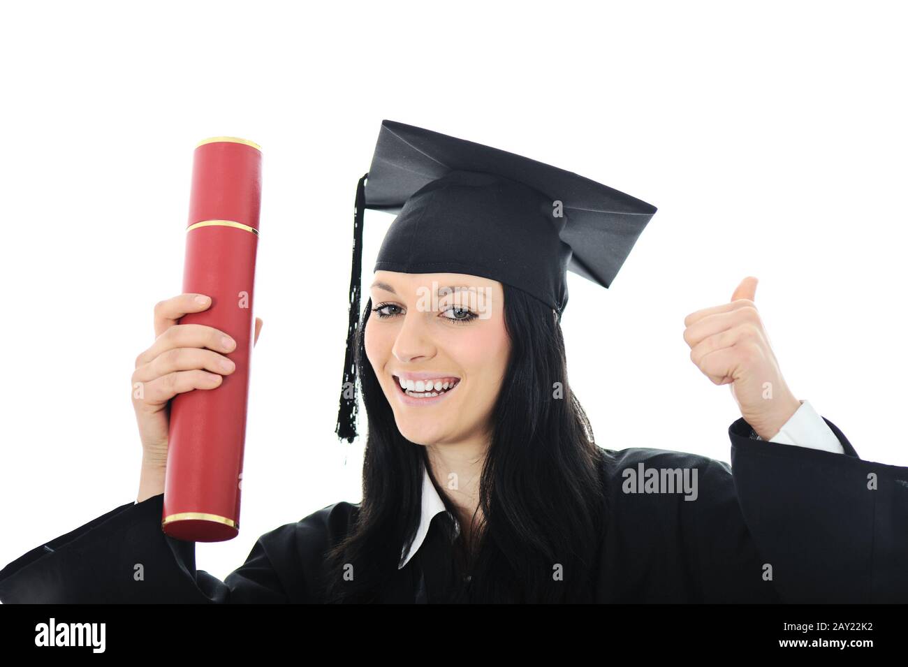 Student girl in an academic gown Stock Photo - Alamy