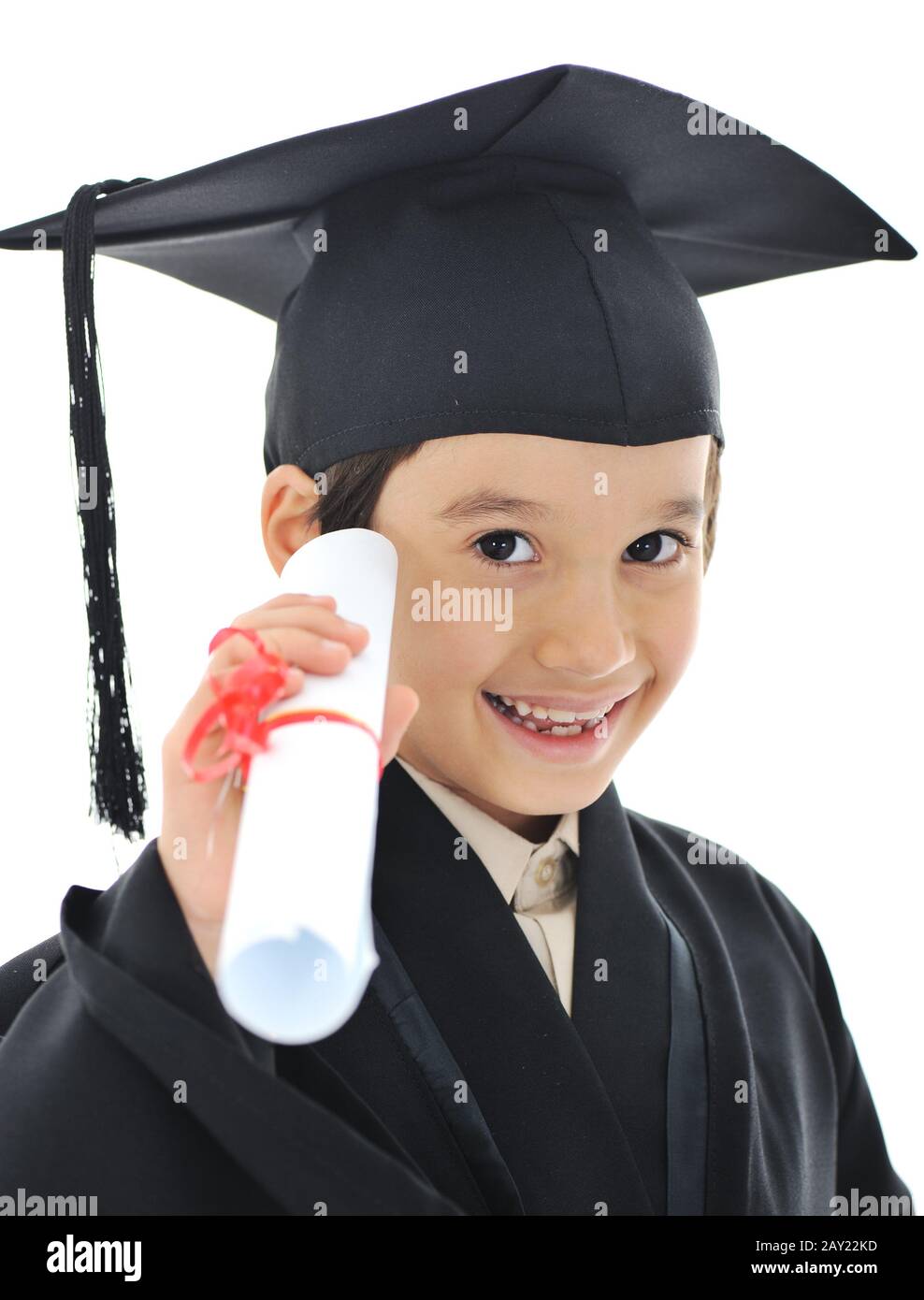 Diploma graduating little student kid Stock Photo - Alamy