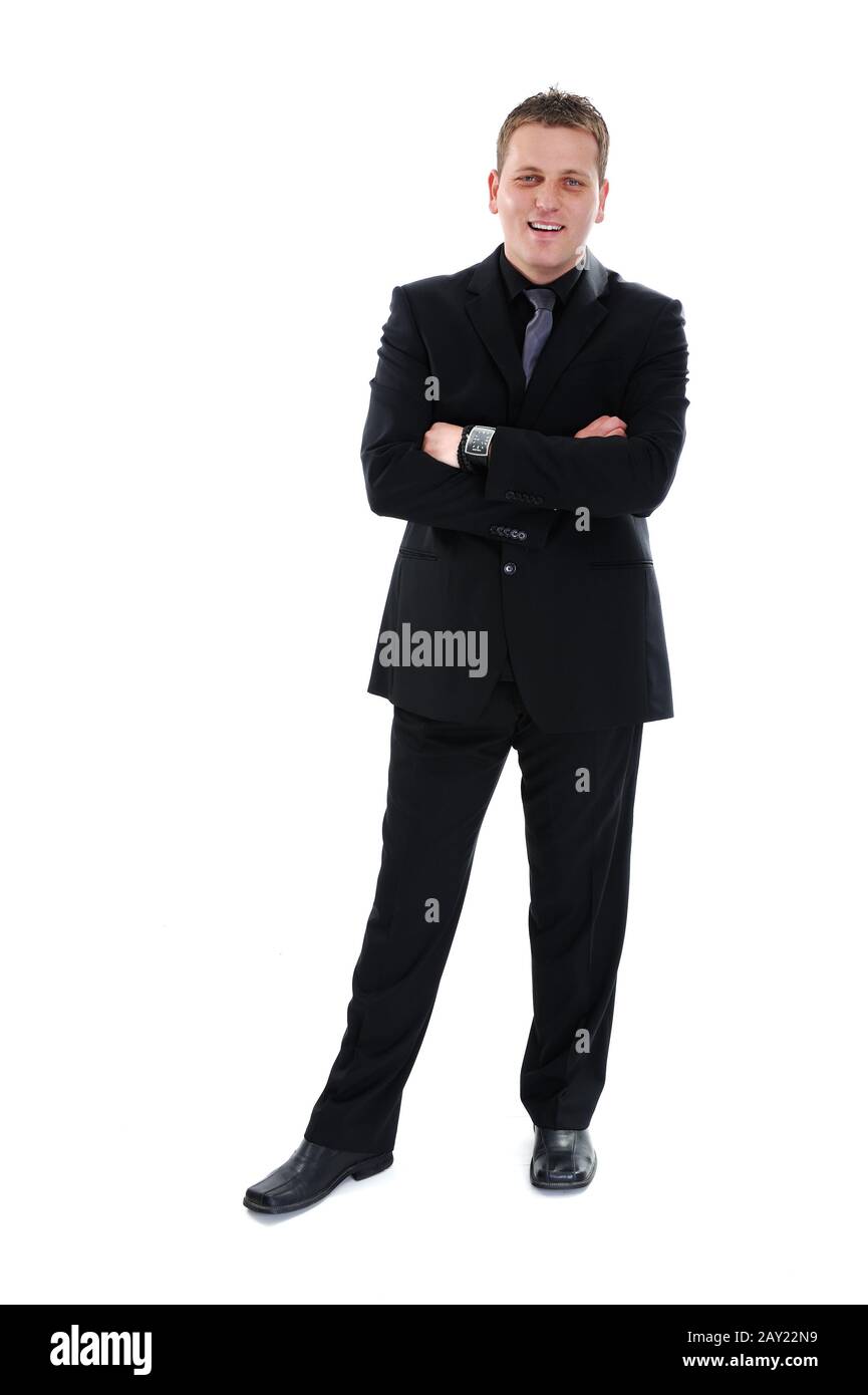 Closeup image of a business man with folded arms Stock Photo - Alamy