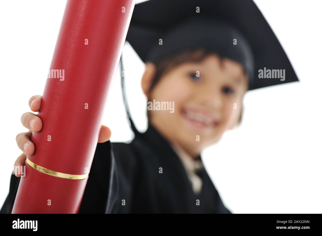 Diploma graduating little student kid, successful elementary school ...