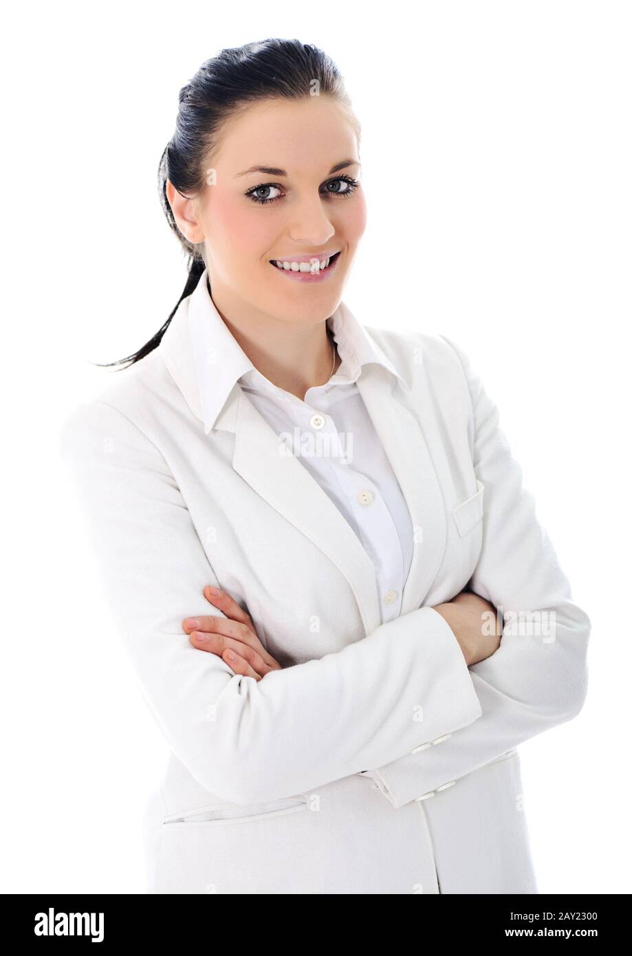 Woman wearing white suit hi-res stock photography and images - Alamy