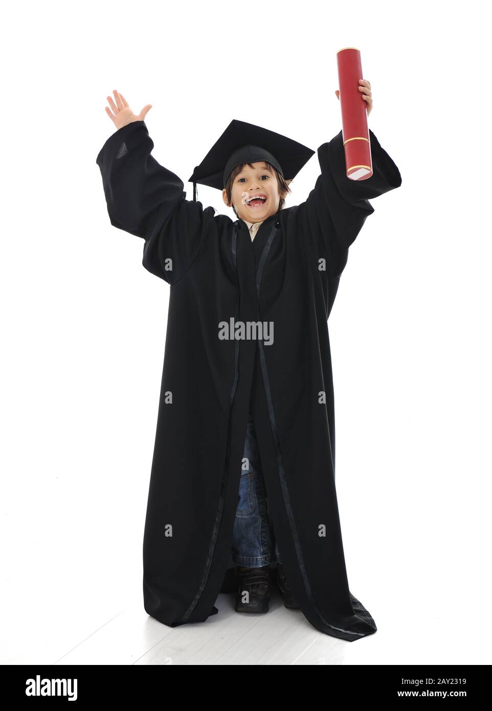 Diploma graduating little student kid Stock Photo - Alamy