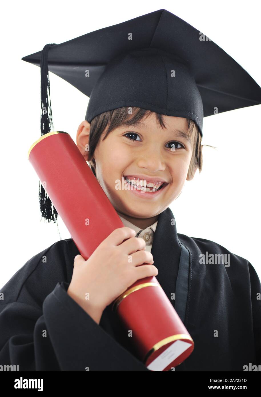 Diploma graduating little student kid Stock Photo - Alamy