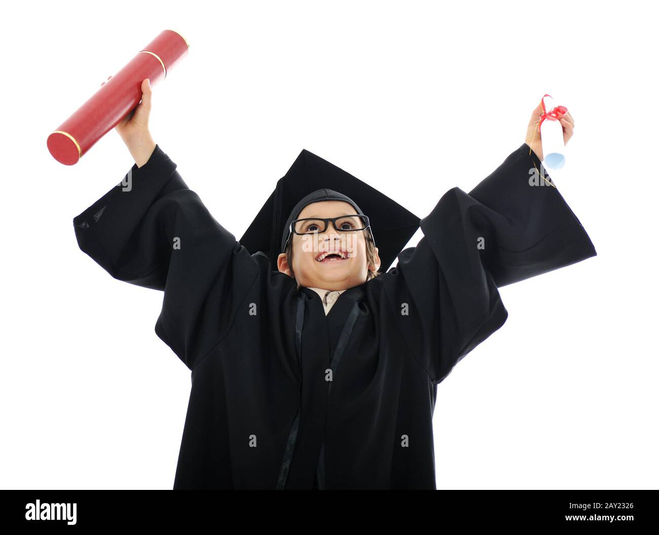 Diploma graduating little student kid Stock Photo - Alamy