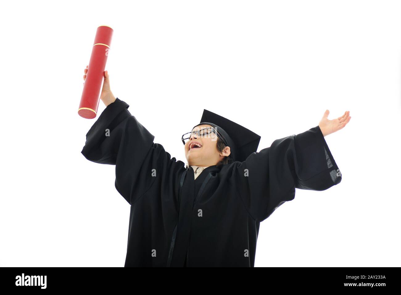 Diploma graduating little student kid Stock Photo - Alamy