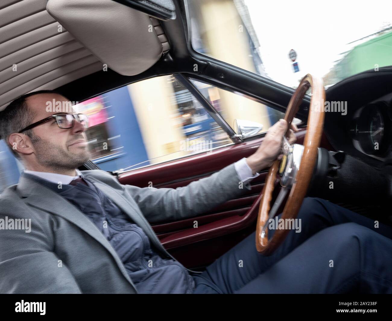 Max Girardo Driving Daytona Ferrari in London Stock Photo - Alamy