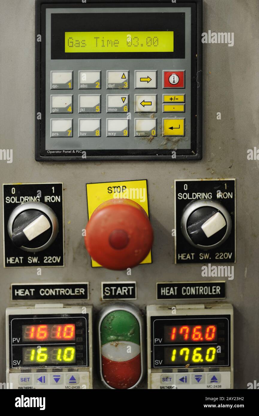 Buttons and display on control panel Stock Photo - Alamy