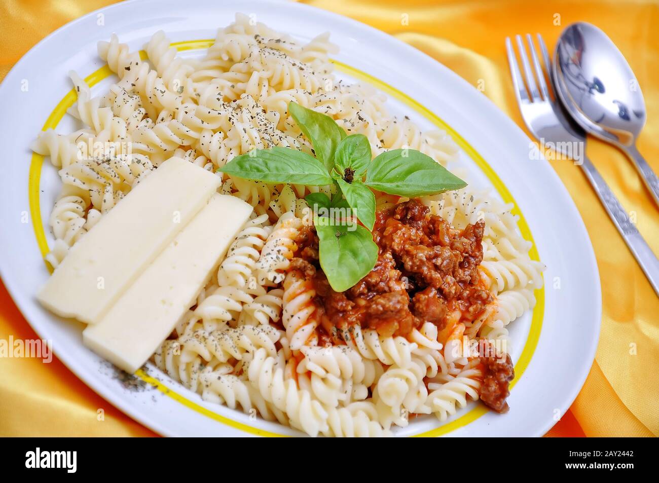 Italian macaroni with original ingredients Stock Photo - Alamy