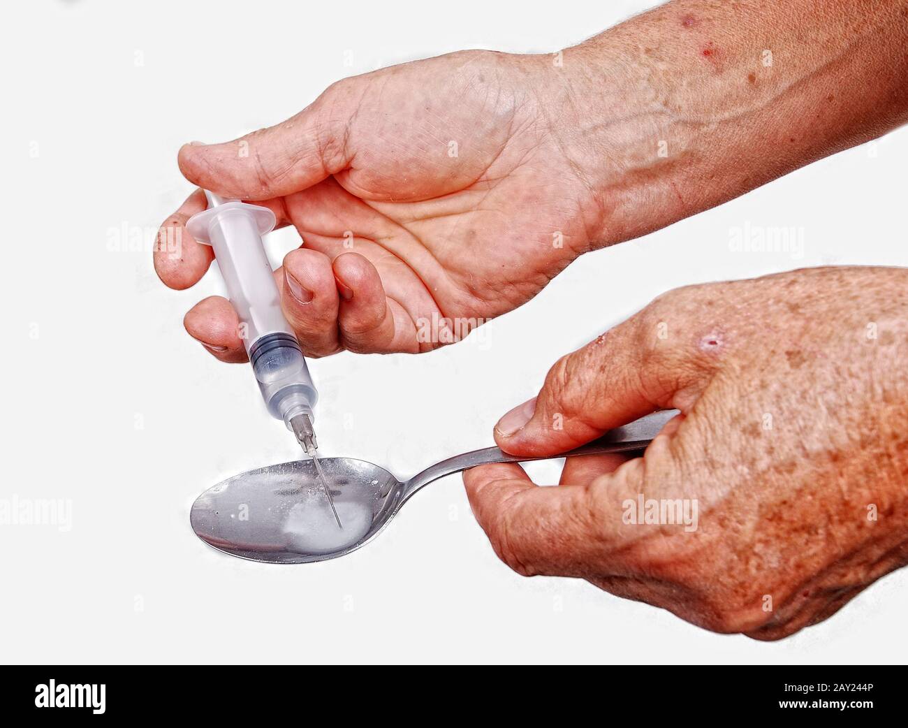 Drugs addict activities and some used tools Stock Photo - Alamy