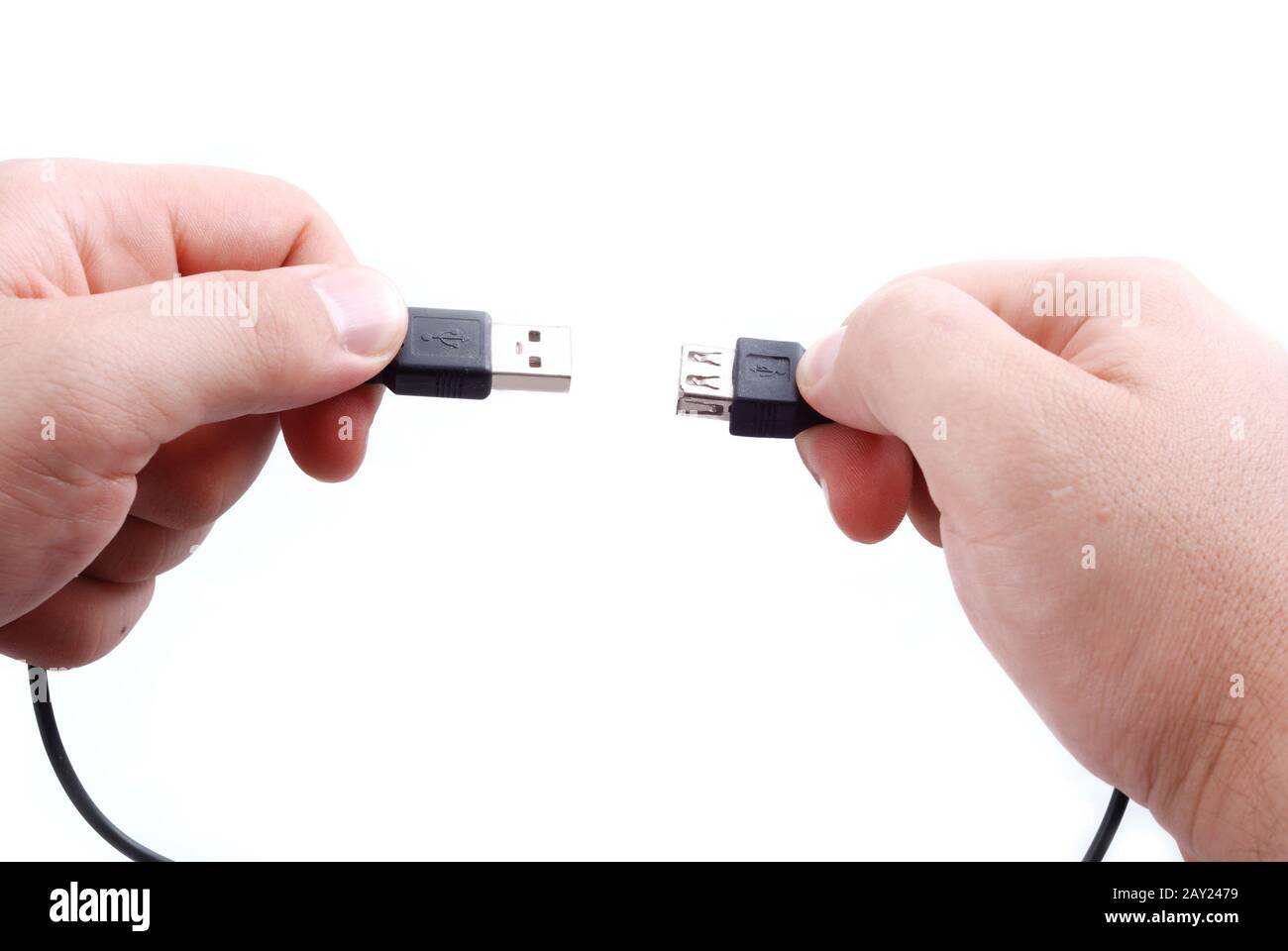 Usb in hands Stock Photo - Alamy