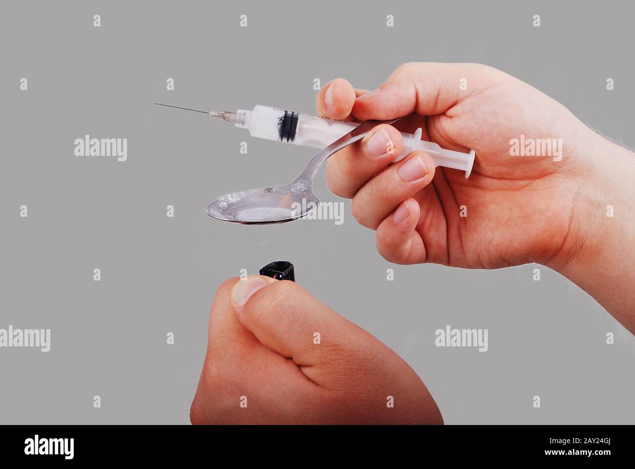 Drugs addict activities and some used tools Stock Photo - Alamy