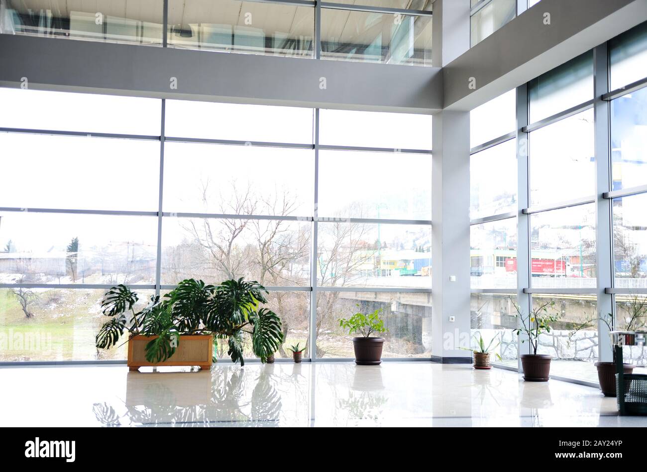 Glass building inside Stock Photo - Alamy