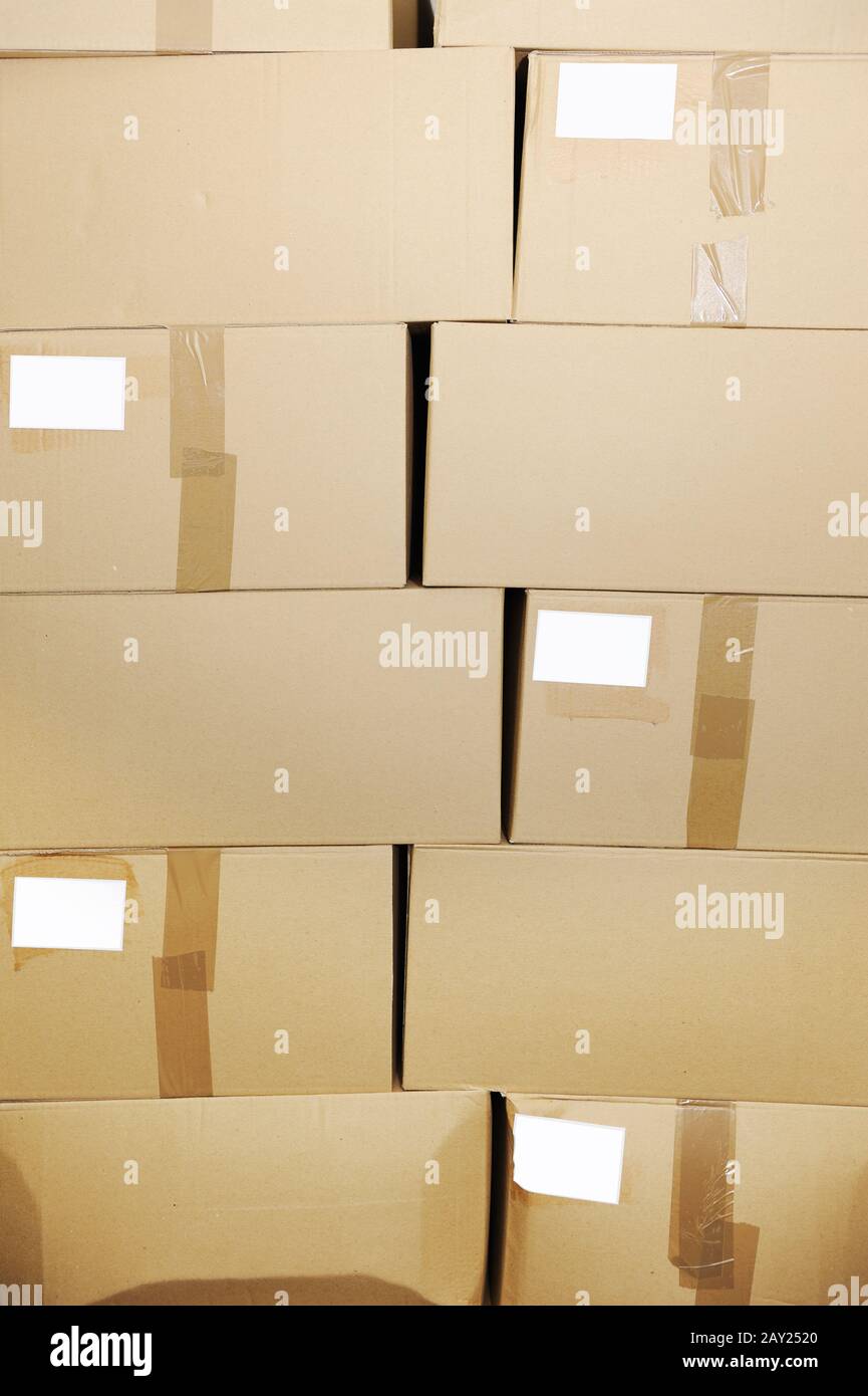 piles of cardboard boxes Stock Photo - Alamy