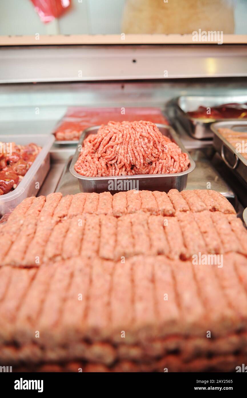 Assortment of meat at a butcher shop Stock Photo - Alamy