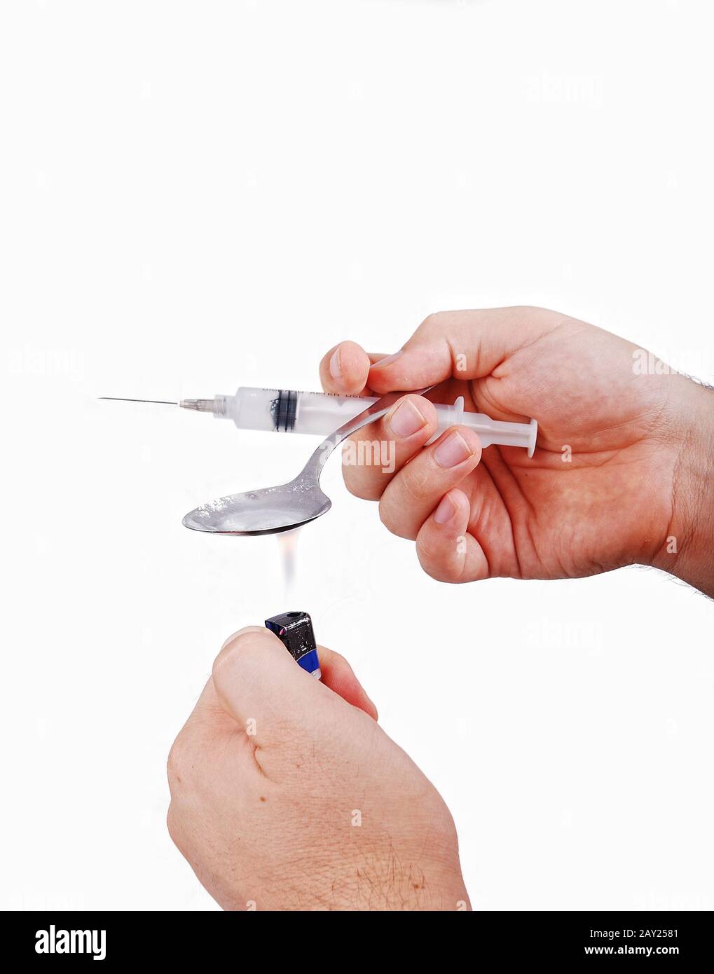 Drugs addict activities and some used tools Stock Photo - Alamy