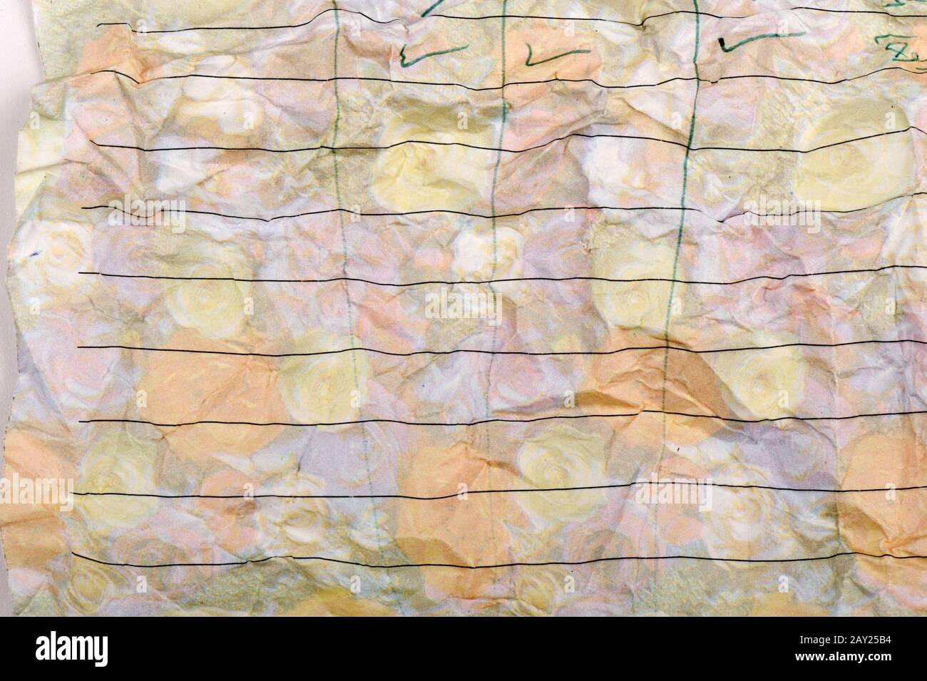 Crumpled old paper with lines Stock Photo - Alamy