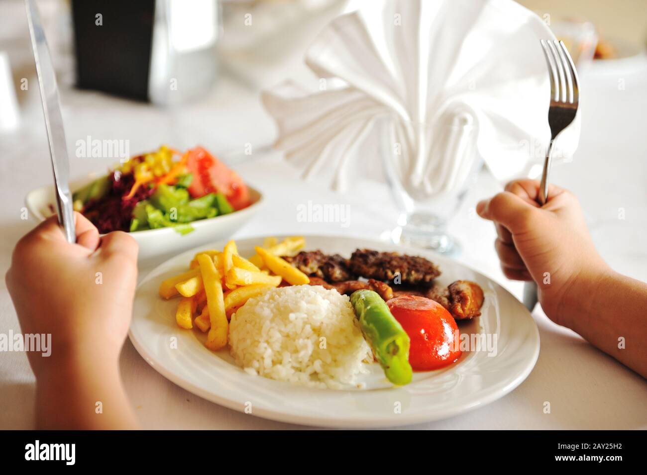 Real enjoying food Stock Photo - Alamy