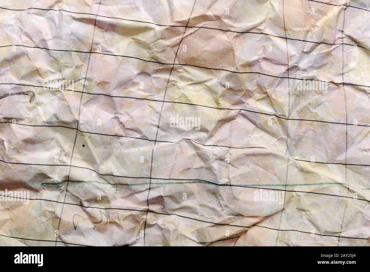 Crumpled old paper with lines Stock Photo - Alamy