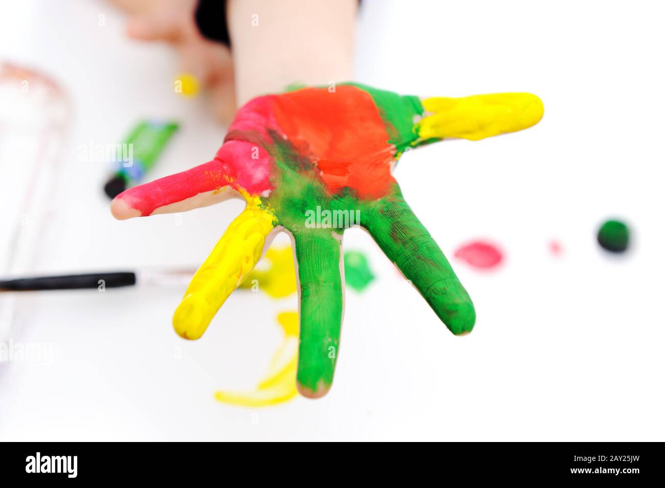 Hand with colors Stock Photo - Alamy