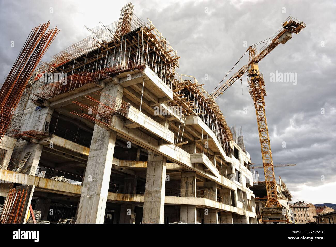 construction site with crane and building Stock Photo - Alamy