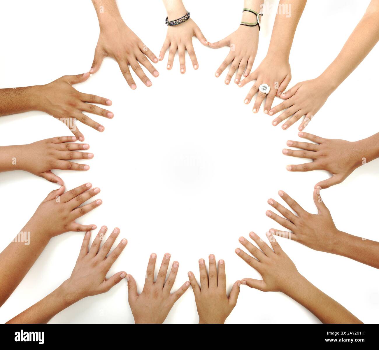 Hands in circle Stock Photo - Alamy