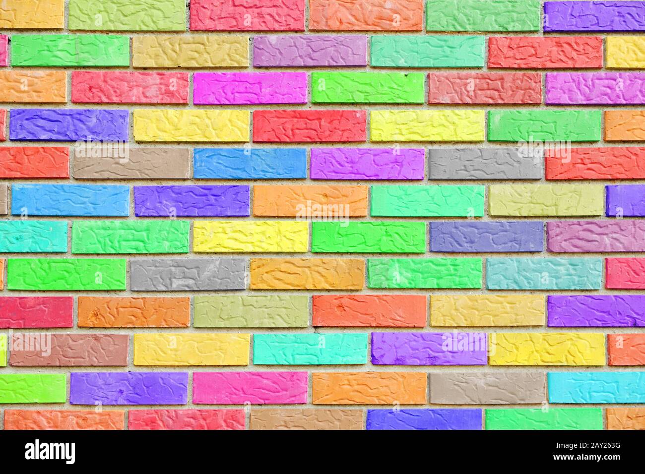 Colorful brick wall pattern background Stock Photo - Alamy