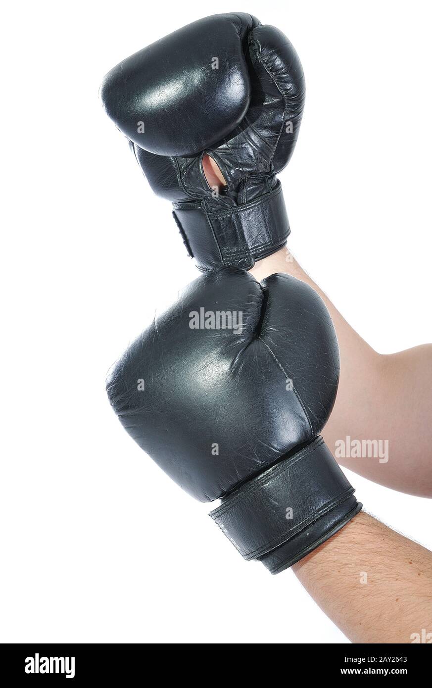 Boxing glove on hands Stock Photo - Alamy