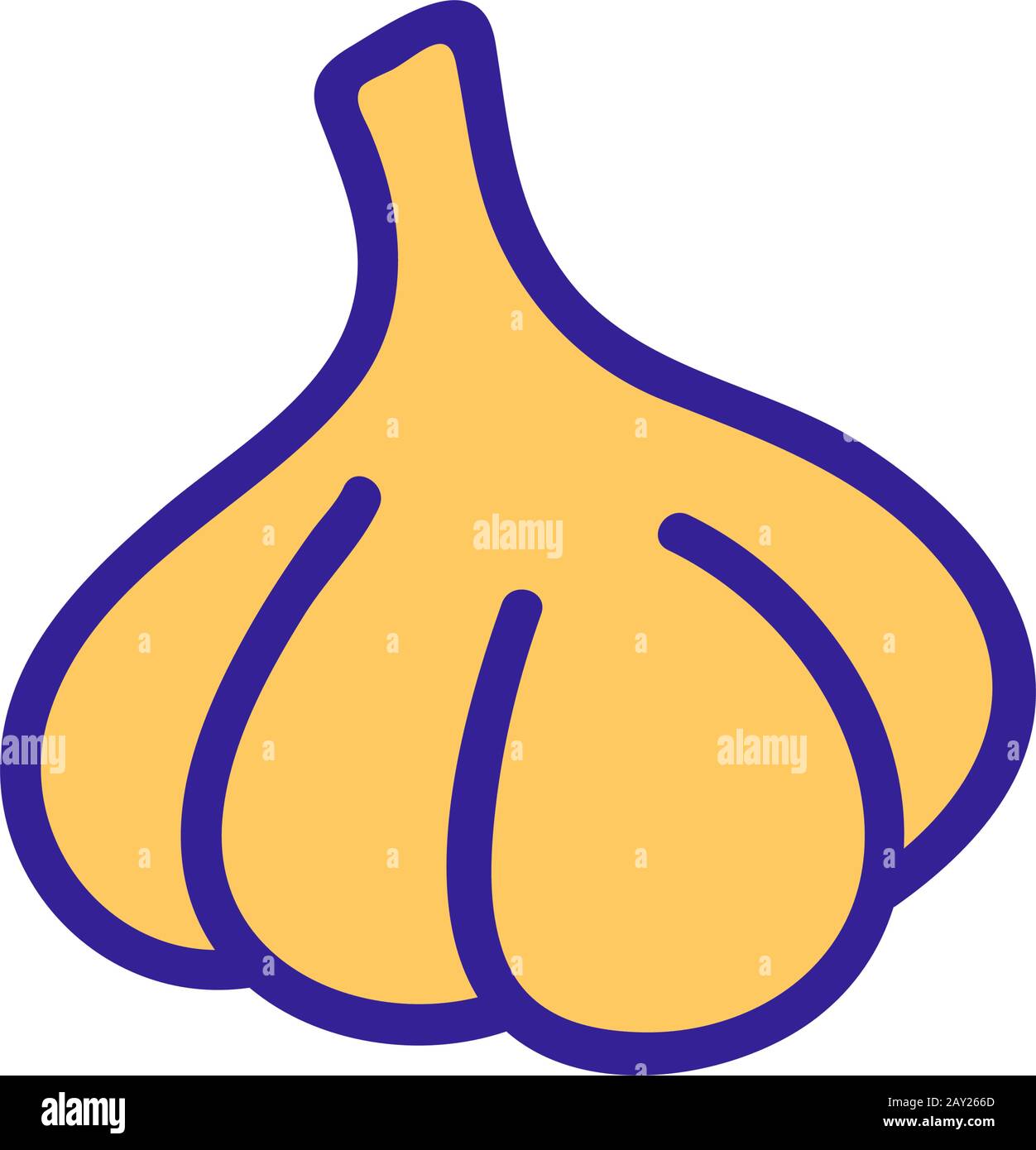 garlic icon vector. Isolated contour symbol illustration Stock Vector ...