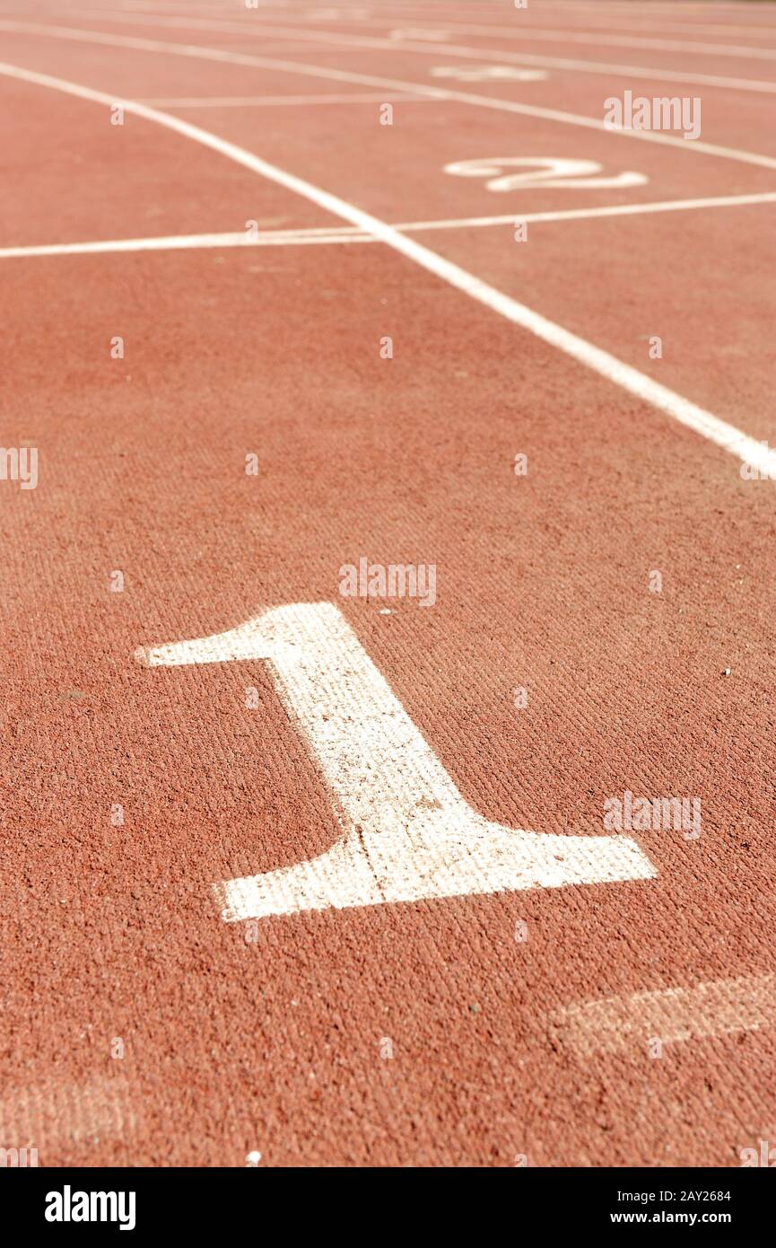 Running track number two hi-res stock photography and images - Alamy