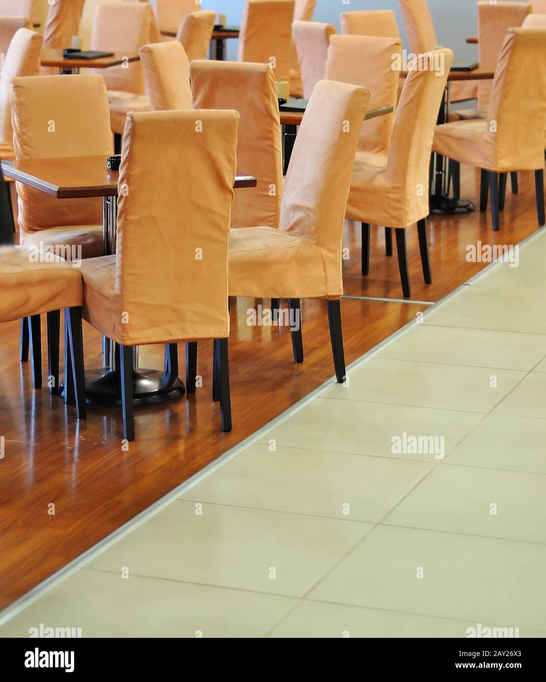 Chairs in restaurant Stock Photo - Alamy