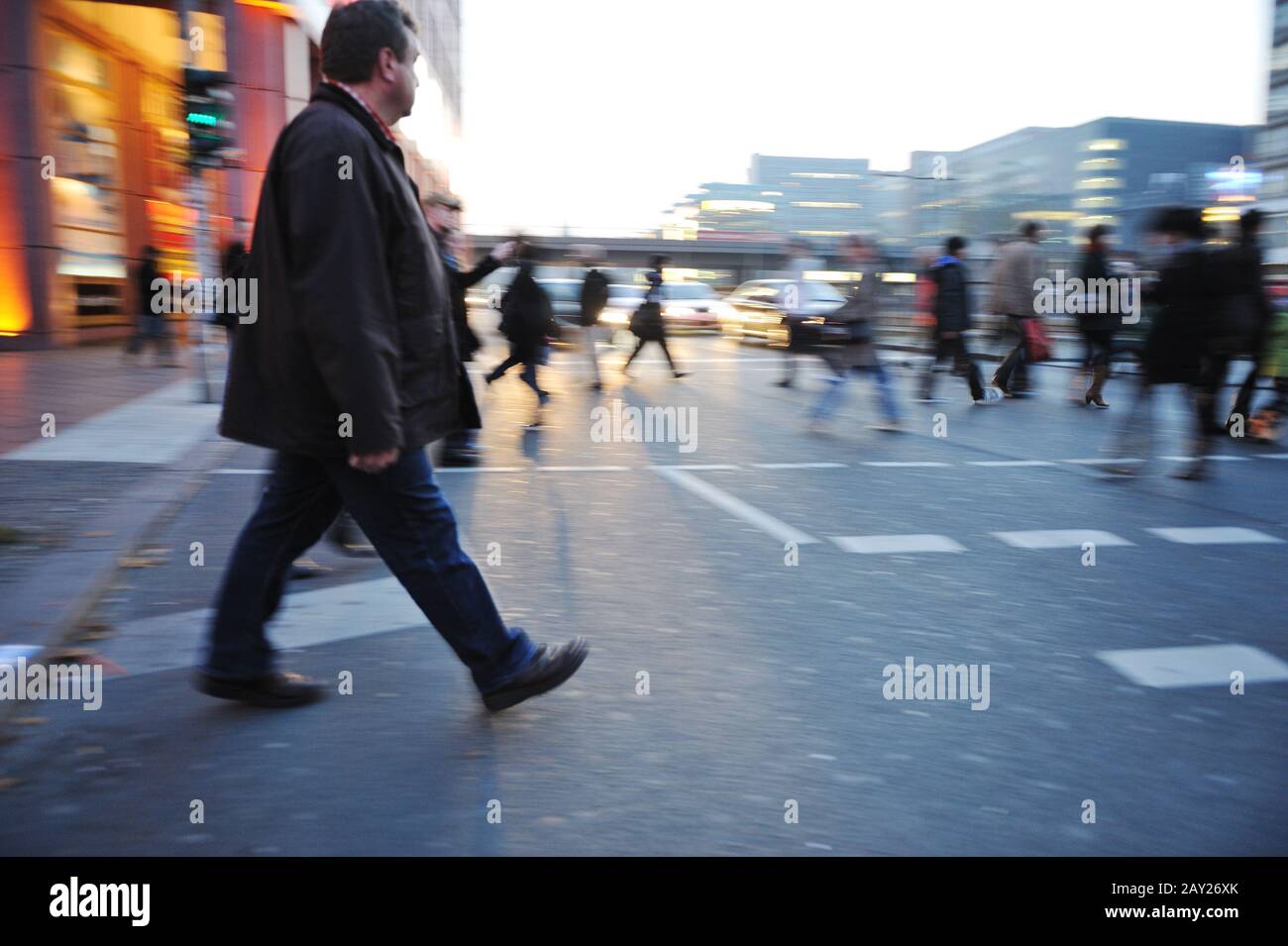 People crowd walking in the city Stock Photo - Alamy