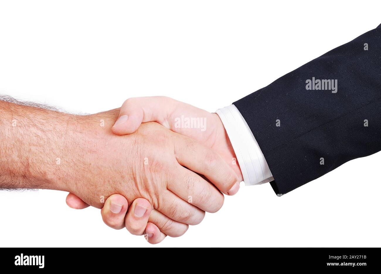 Two white male hands shaking Stock Photo - Alamy
